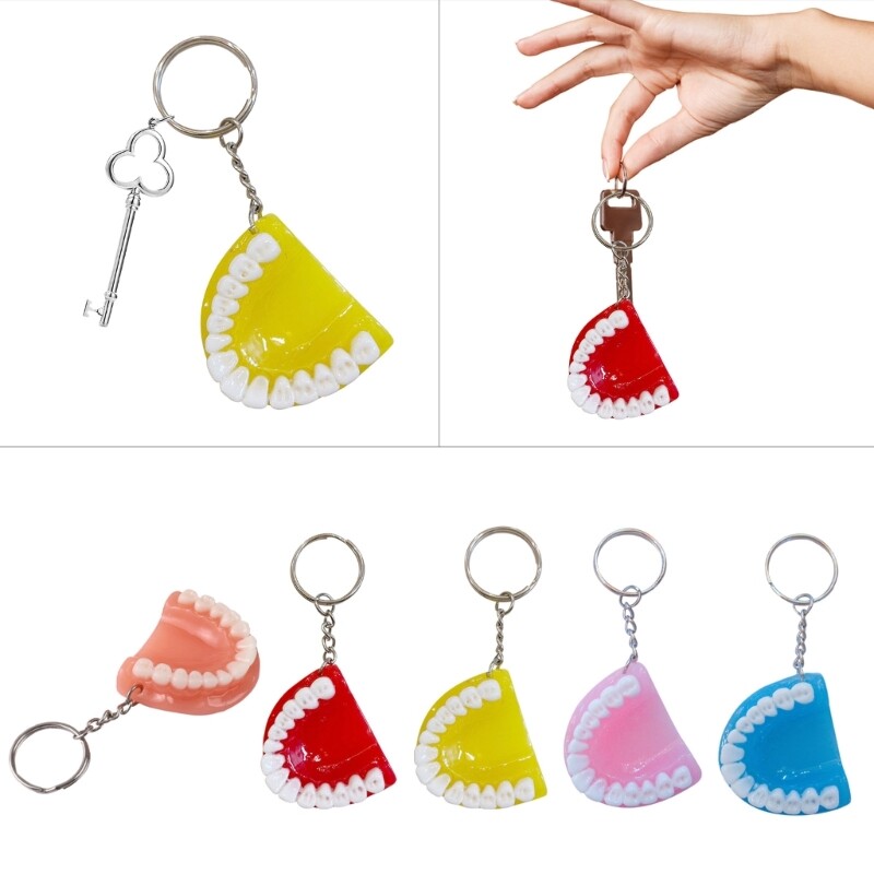 Resin Tooth Model Keychain Purse Handbags Charm Pendant Denture ...