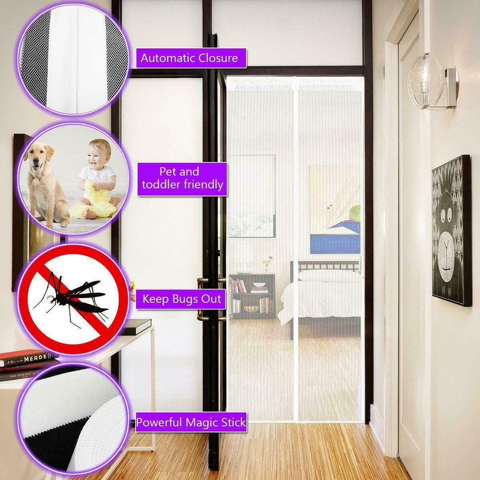 Magic Curtain Door Mesh Magnetic Fastening Mosquito Fly Bug Insect Net ...