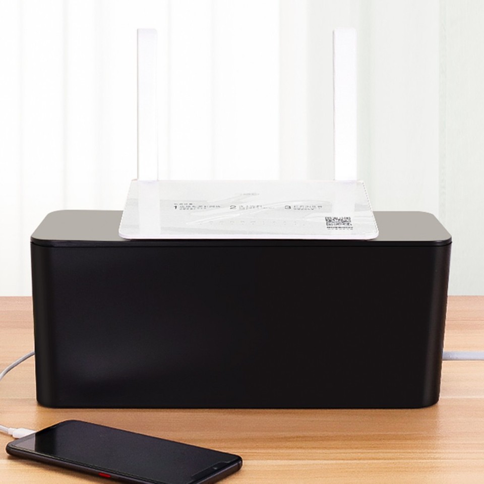 1pc Plastic Cable Management Box Home Office Socket Cord Organizer Box ...