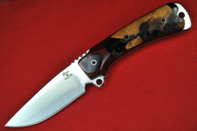 Busse Custom SAR4 .22" Convexed Satin, Red/Black G10 G-rexed Grapevine ...