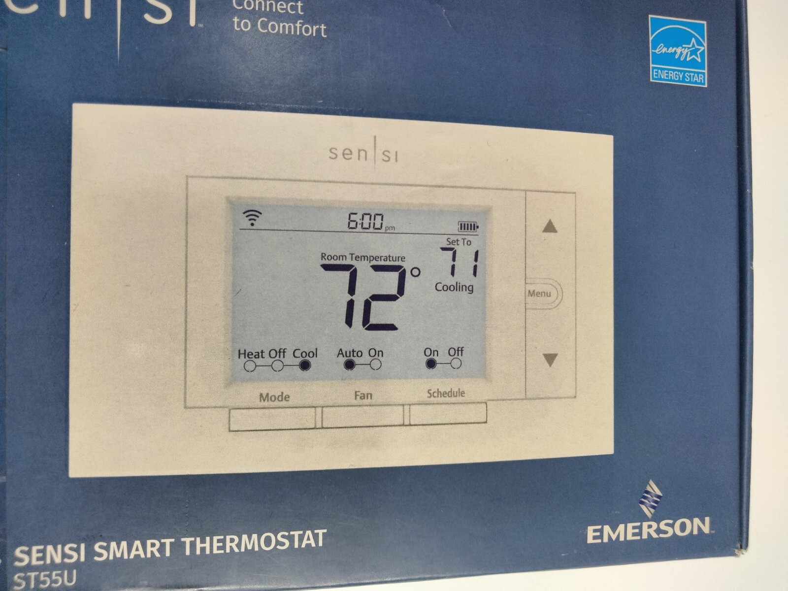 Emerson Sensi Smart Programmable Thermostat - White (ST55) 786710554827 ...
