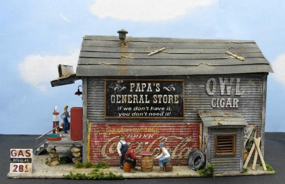 HO SCALE GENERAL STORE~BUILT BUILDING~WOODEN CRAFTSMAN~SHOP~MODEL ...