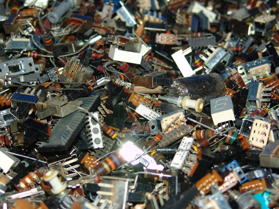 Lot of Misc Resistors Capacitors Switches Sockets Transistors 7-Segment ...
