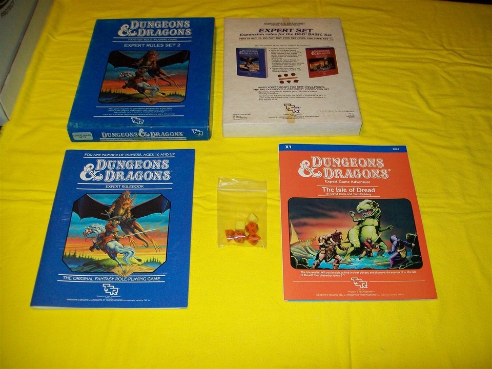 EXPERT RULES SET 2 DUNGEONS & DRAGONS TSR 1012 FRANK MENTZER WITH DICE ...