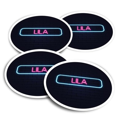 4x Vinyl Stickers Neon Sign Design Lila Name #353231 | eBay UK