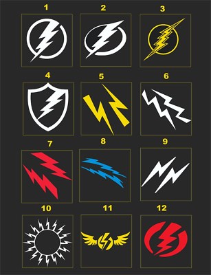 LIGHTNING ASST REFLECTIVE MOTORCYCLE HELMET DECAL..2 FOR 1 ..PICK SIZE ...