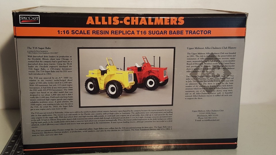 Allis Chalmers T16 Sugar Babe 1/16 Resin Industrial Tractor Replica By ...