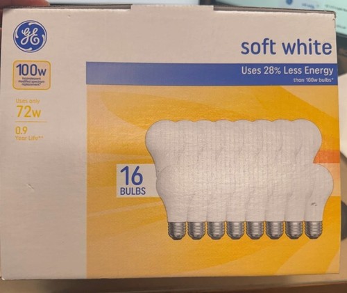 GE Light Bulbs, 100 Watt, Soft White, A19 - 16 Bulb Box | eBay