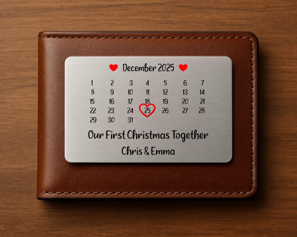 Personalised “Our First Christmas Together” Wallet Calendar Card ...