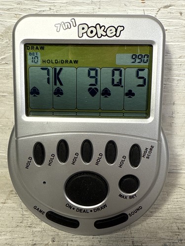 7 in 1 Poker Mega Screen Handheld Electronic Video Portable Game Works ...