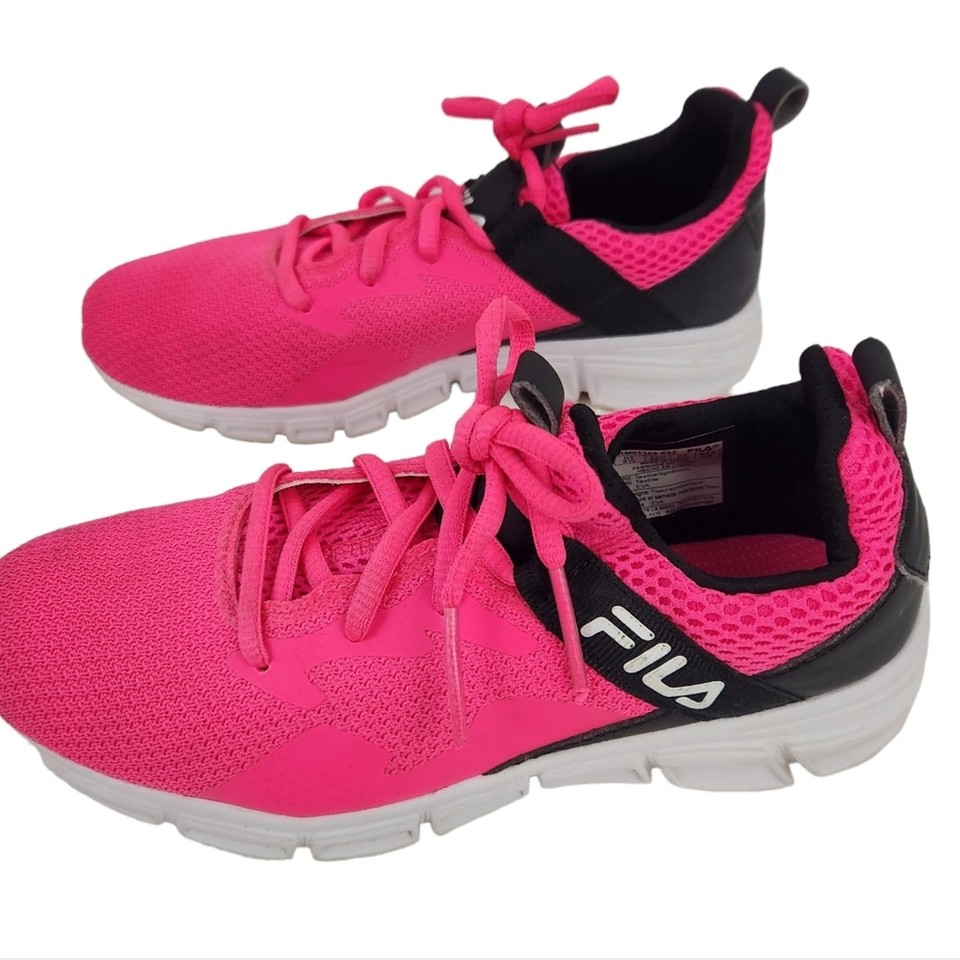 Fila Girls Capello Running Sneakers Size 3.5 Pink Black Athletic Shoes ...