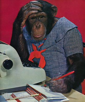 1959 MONKEY HUMOR ~ Chimpanzee BUSINESS Accountant CPA Bookkeeper ...