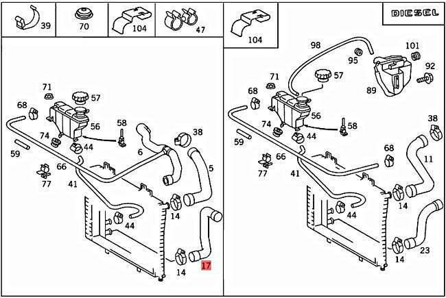 MERCEDES BENZ 2025015082 Genuine OEM Factory Original Lower Hose for ...