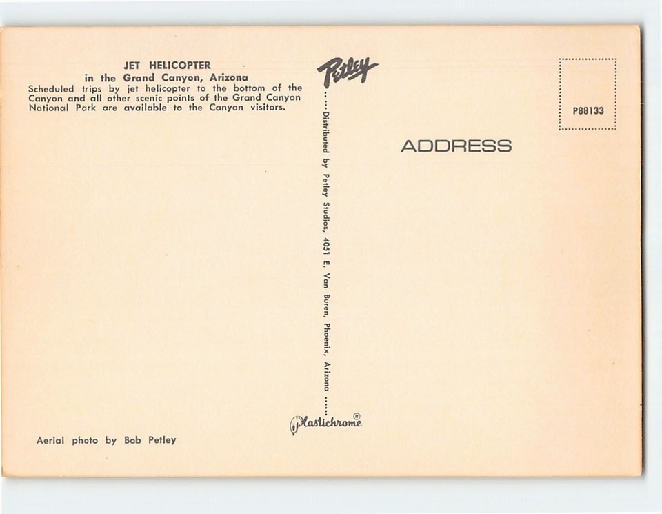 Postcard Jet Helicopter The Grand Canyon Arizona USA | eBay UK