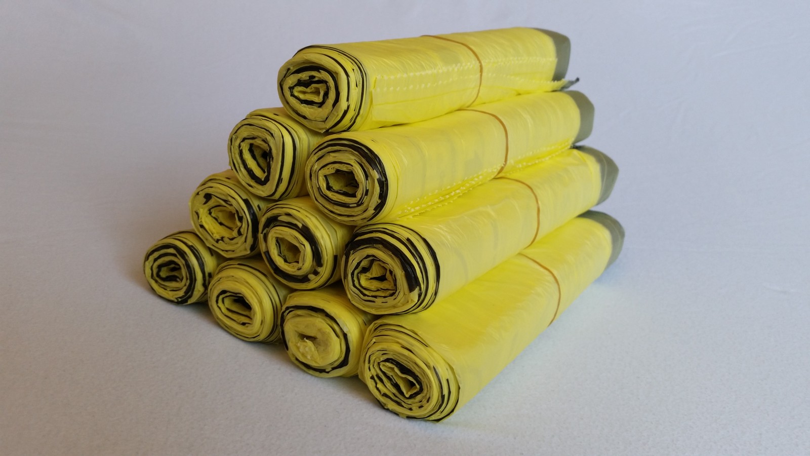 NEU 10 Rollen Gelber Sack Gelbe Säcke Müllsack mit Zugband Rolle Rollen ...