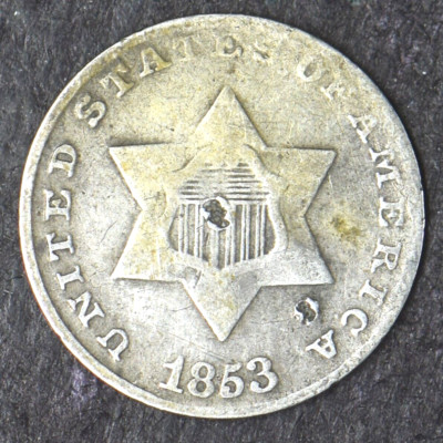 1853 Trime Silver Three Cent Philadelphia 3C - COINGIANTS - | eBay