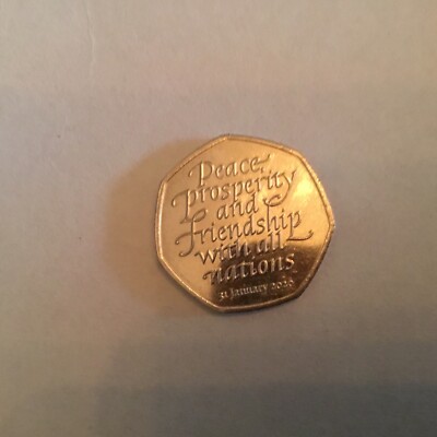 Extremely Rare Brexit 50p coin Peace Prosperity and Friendship with all ...