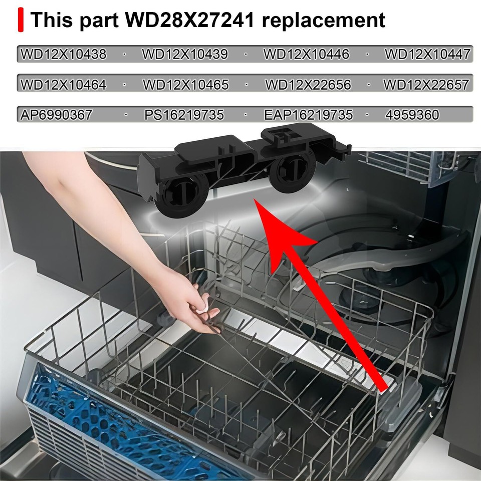 4PCS WD28X27241 GE dishwasher lower rack replacement parts Left and ...