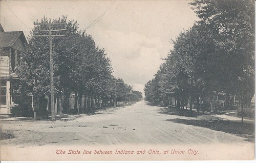 Indiana and Ohio State Line at Union City Vintage Undivided Back ...