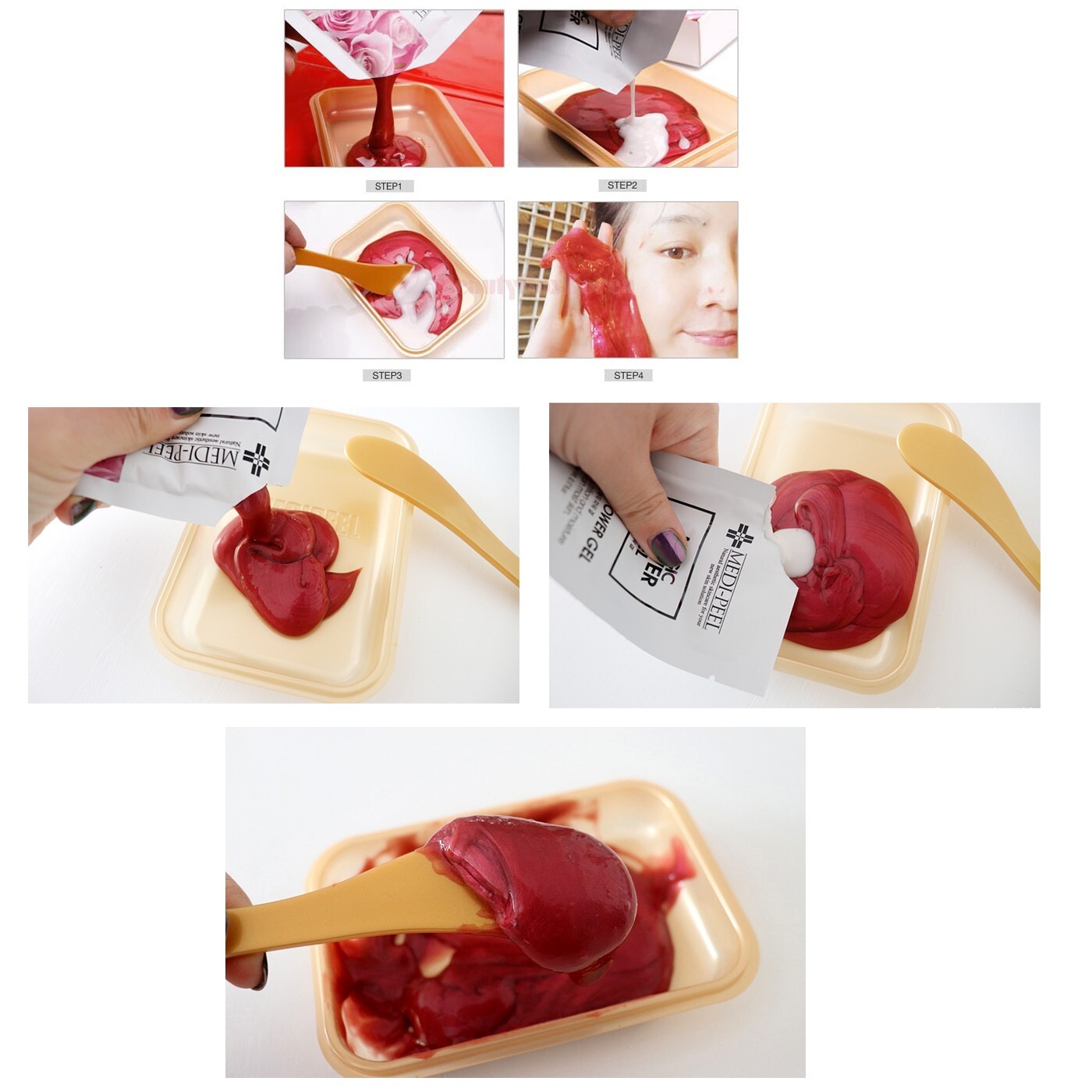 MEDI PEEL Royal Rose Modeling Pack Set (Rose Gel 4ea + Magic Power Gel ...