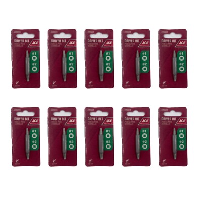 LOT of 10! Ace 2060234 #1 & #2 Square Double-Ended 2” Driver Bit | eBay