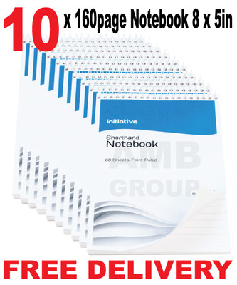 10 x 160 Page Premium Notepad Notebook Shorthand Pad 8" x 5 ...