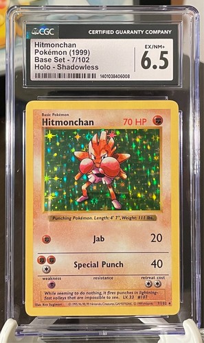 Pokemon CGC 6.5 Hitmonchan Holo - Base Set Shadowless 7/102 | eBay