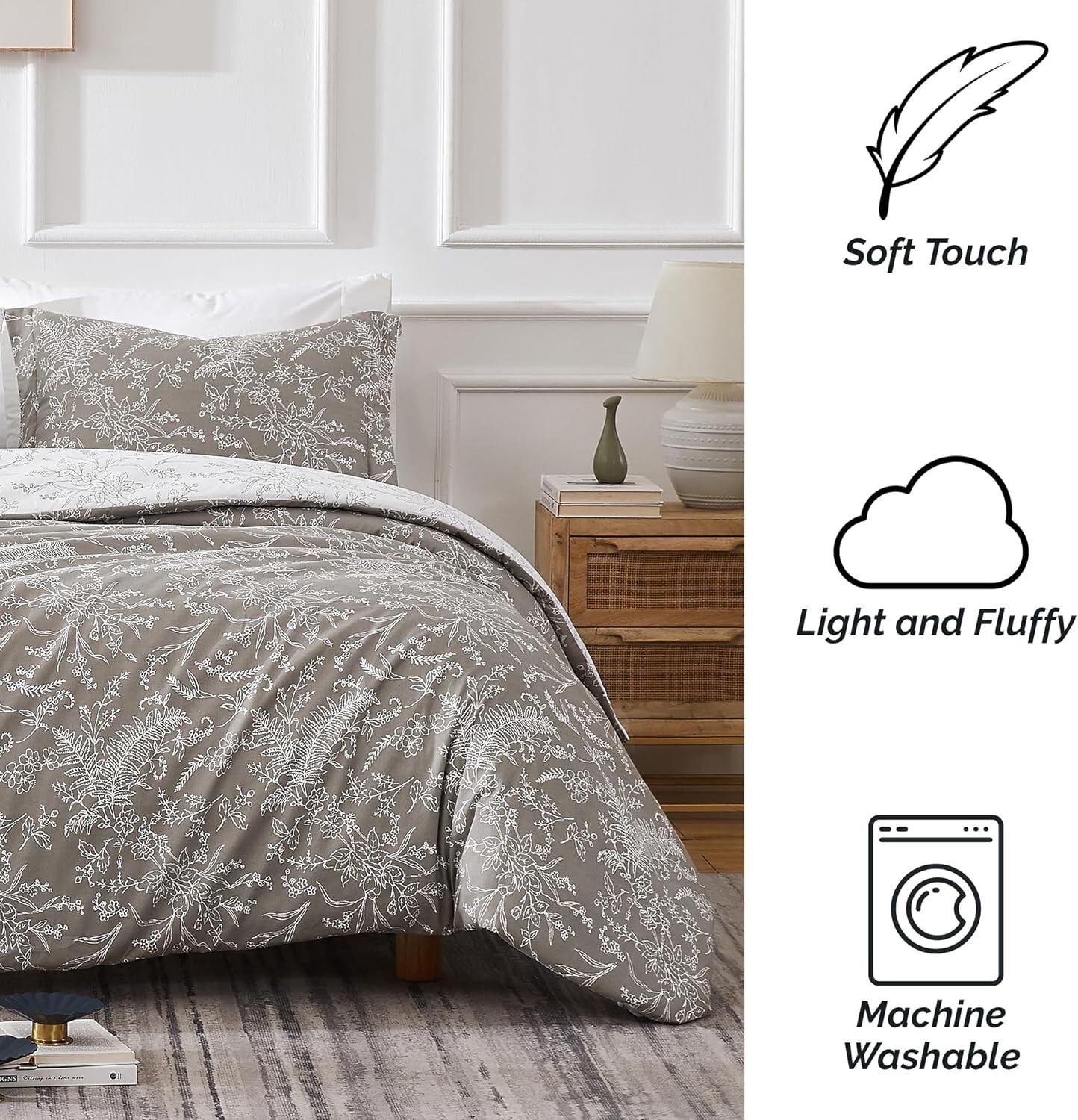 Southshore Fine Living Twin Mattress Comforter Set Floral Winter Brush ...