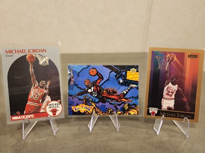 Michael Jordan 3 Card Lot. 1990 Skybox, 1990 NBA Hoops, 1993 Upper Deck ...