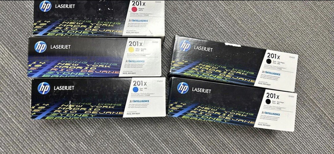 (5) HP 201X SET CF400X, CF401X, CF402X, CF403X Original HP Toner ...