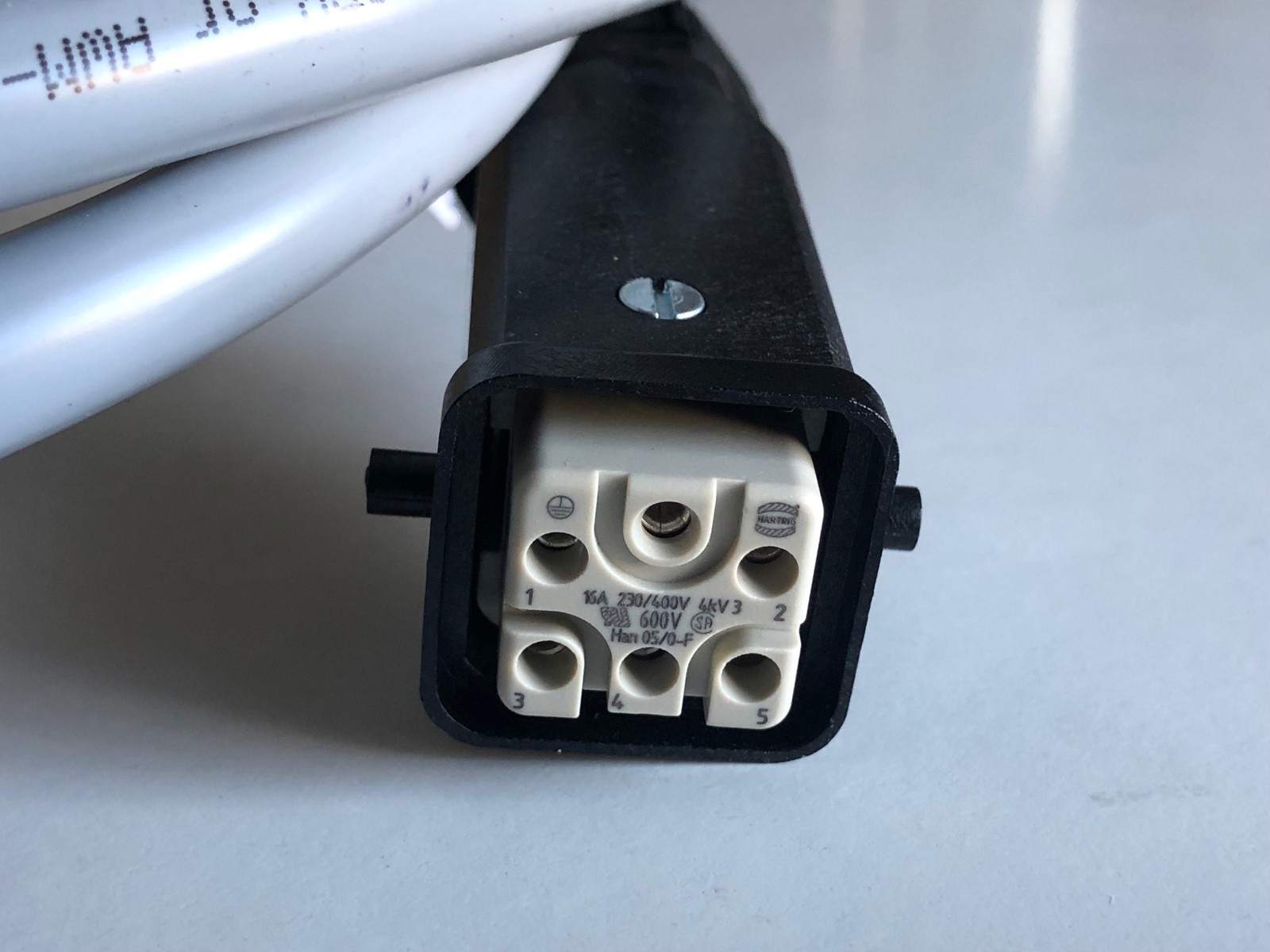 Harting Power Cable LMS 4.0 Open End Straight 521653-1.5 16A 600V 230 ...