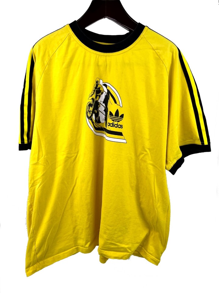 Vintage Adidas Motocross Motorcycle TShirt Men's 2XL Jersey Yellow | eBay