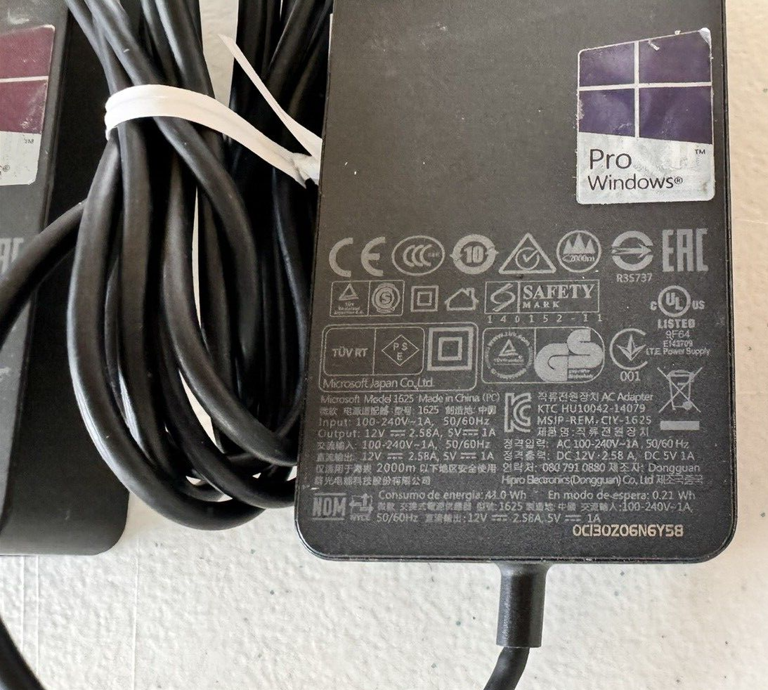 Lot of 10 Authentic Microsoft Surface Pro 3, 4 Chargers Model 1625 12V ...