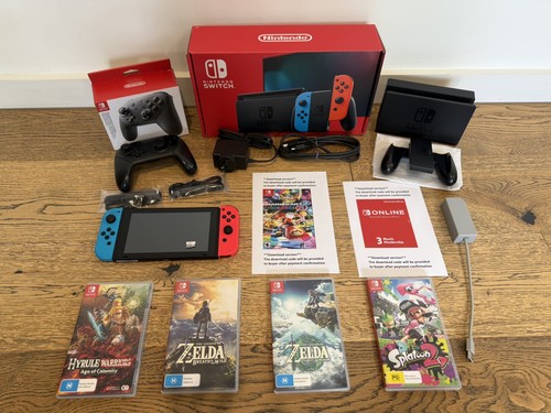Nintendo switch console bundle, 5 games, Pro-controller, Online ...