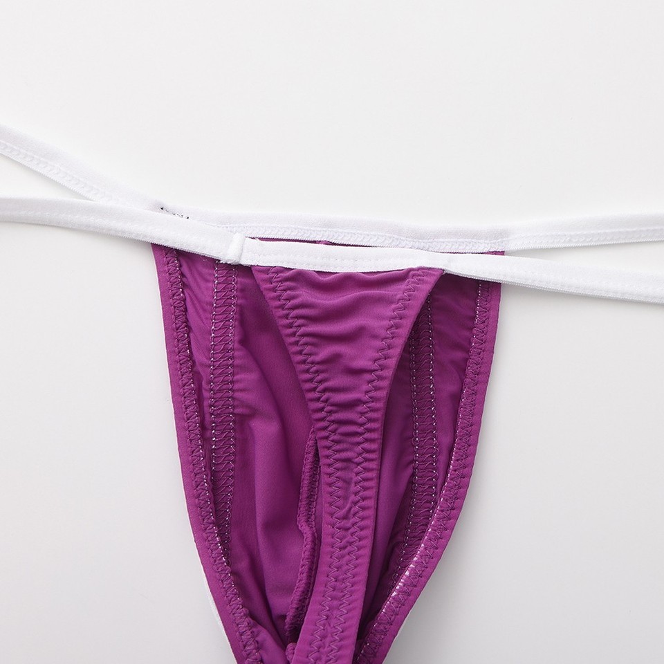 Low Rise Men Thongs Underwear Mesh Splicing G String Large Pouch Style ...