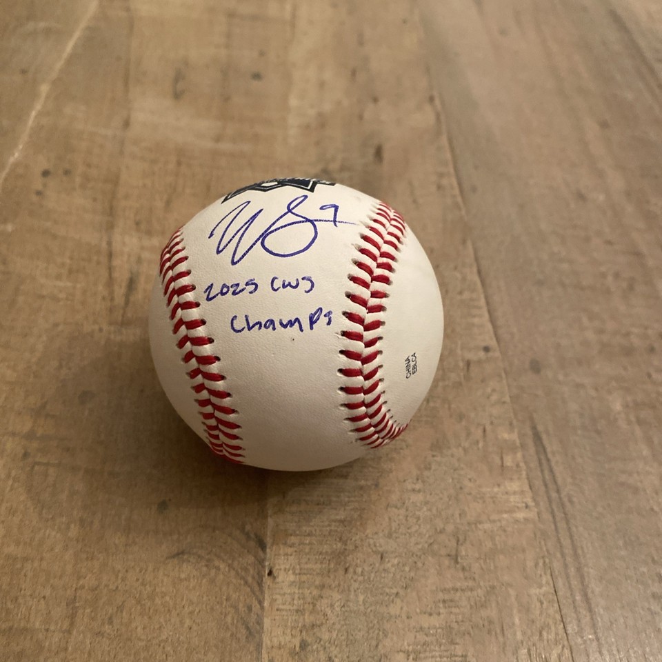WILLIAM SCHMIDT SIGNED + 2025 CWS CHAMPS INSCRIPT 2025 CWS LOGO BASEBALL. LSU. | eBay