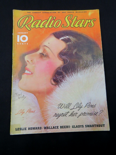Radio Stars Magazine January 1936 Lily Pons, Earl Christy Art Cover | eBay