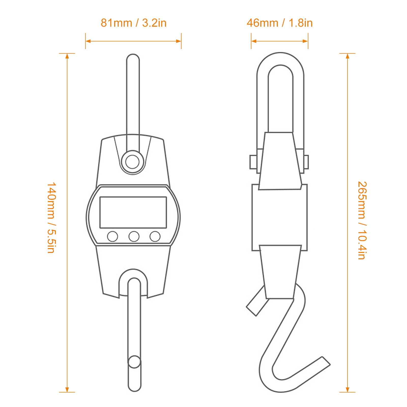 300kg/50g Electronic Crane Scale Digital Scale Hoisting Scale P3I9 ...