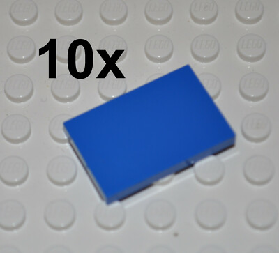 LEGO PARTS - 10X BLUE TILES 2X3 STUDS - FLAT SMOOTH FLOOR BUILDING ...