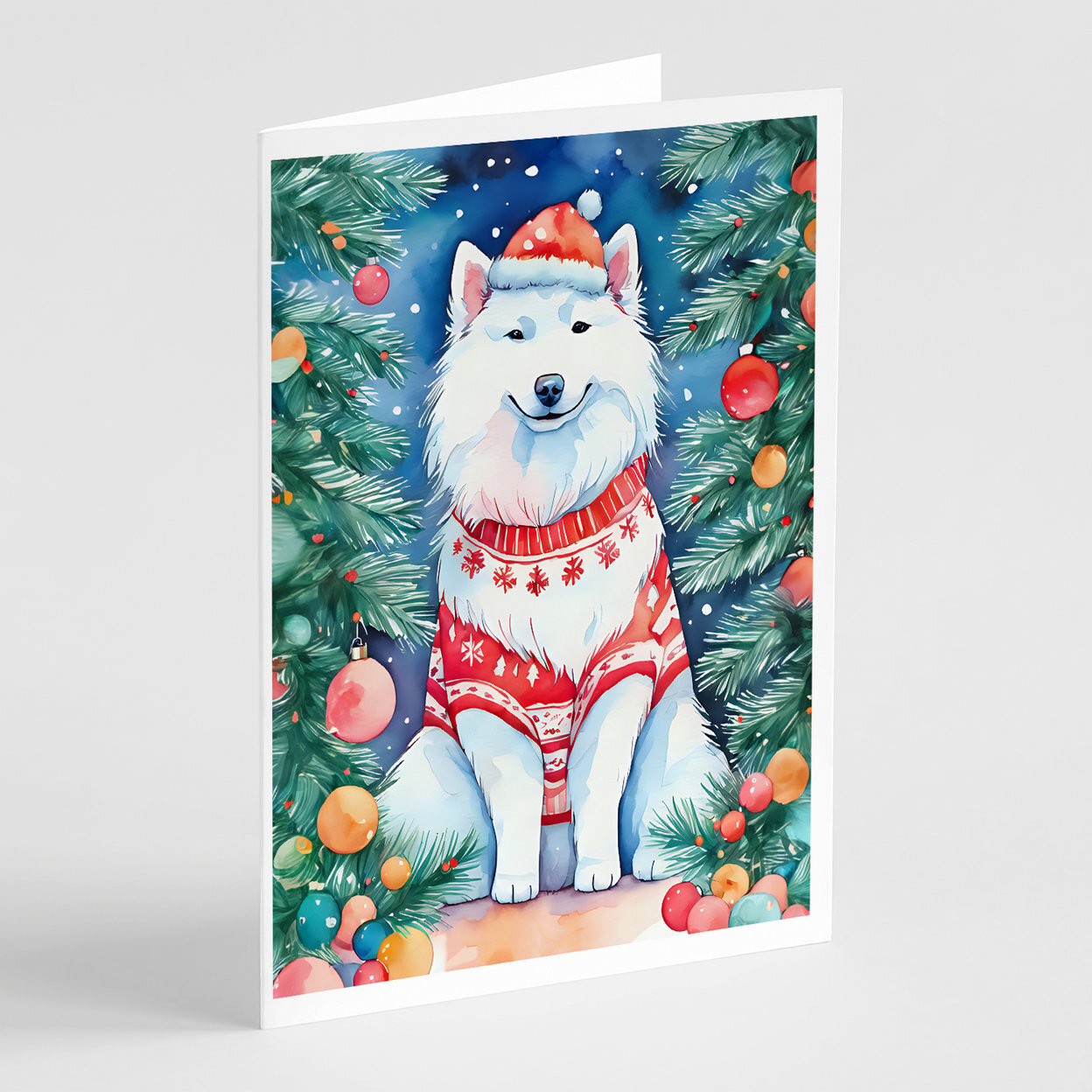 Samoyed Christmas Greeting Cards Pack Of 8 194030870051 | eBay