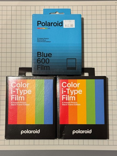 Polaroid Blue Duochrome 600 Film & Colour i-Type Film - 3 Packs ...