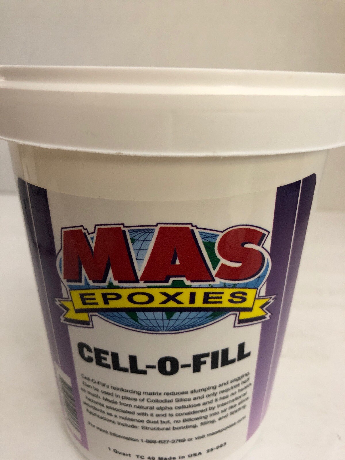 MAS Epoxies Cell-O-Fill 1 Quart Container-MADE IN USA-RARE-BRAND NEW ...