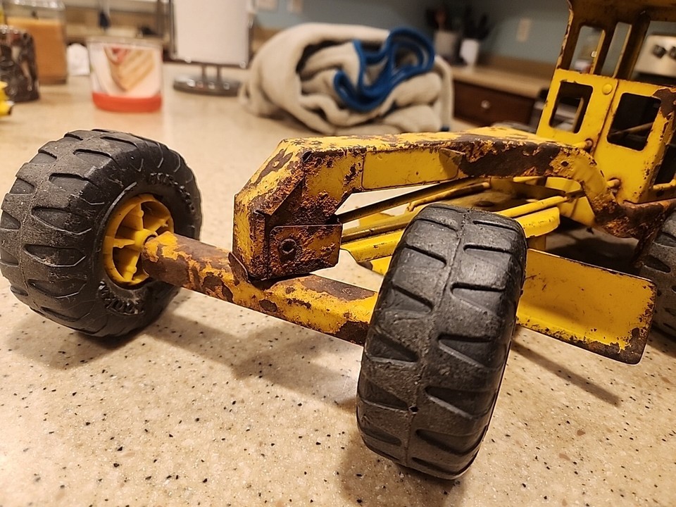 Vintage Tonka Road Grader Scraper MR-970 Yellow Pressed Steel Toy | eBay