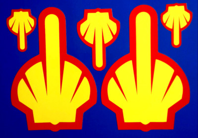 5X COMPATIBLE WITH SHELL OILS 1980 LOGO CLASSIC RETRO VINYL STICKERS ...