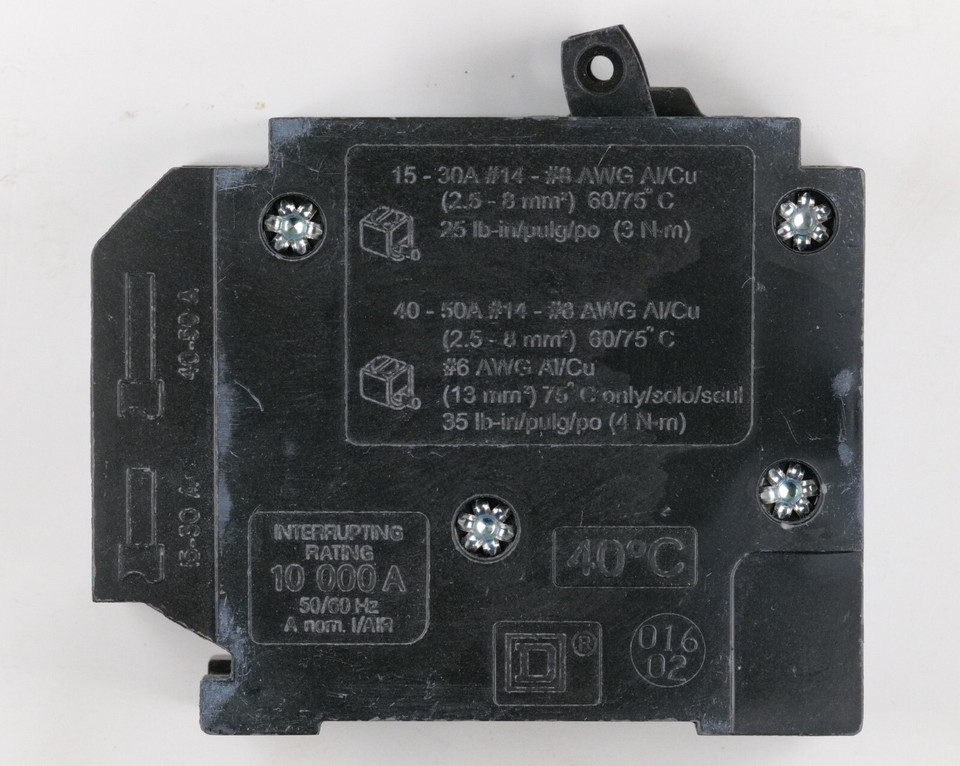 5 x Square D HomeLine HOMT1515 Tandem Single Pole 15A Circuit Breaker ...