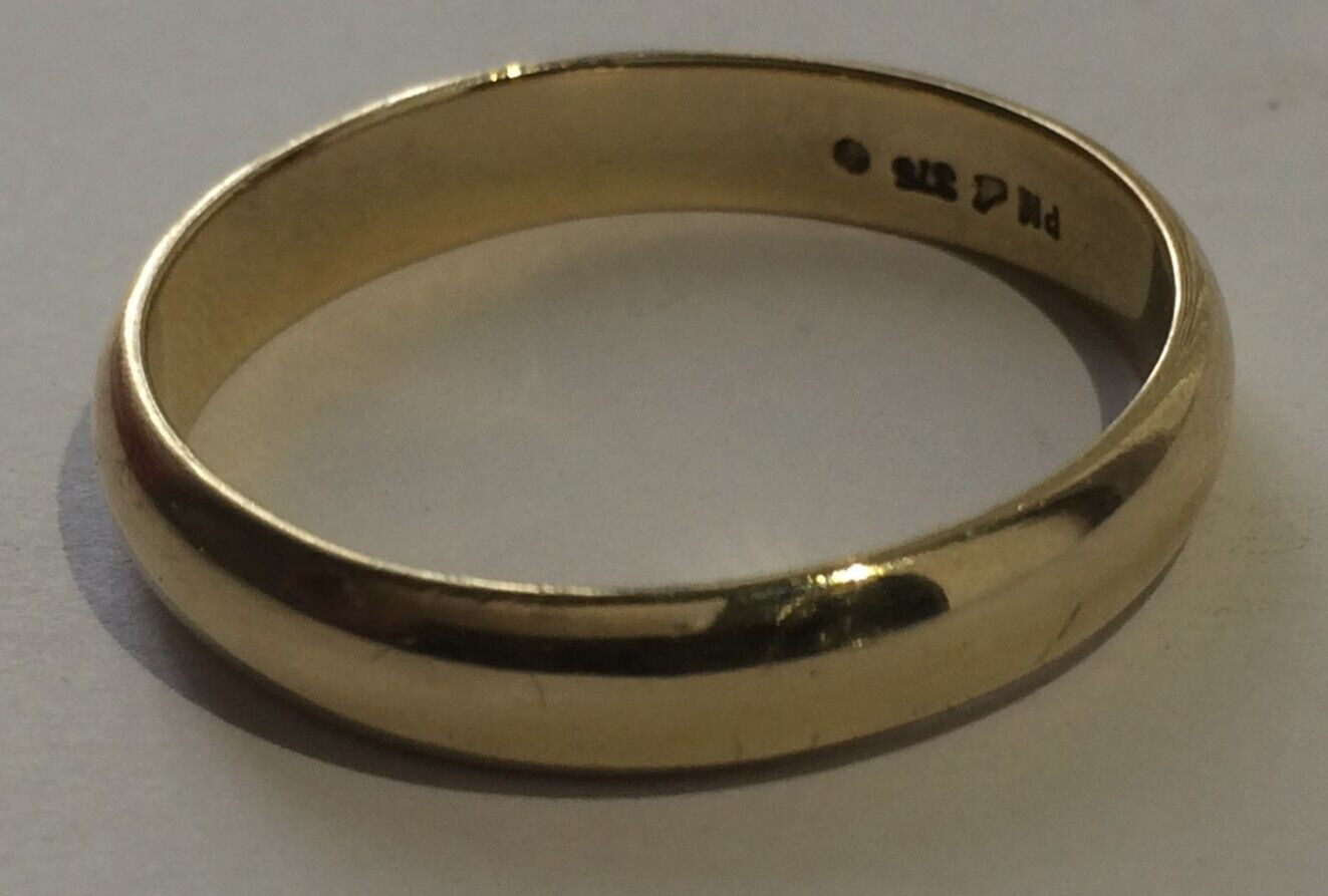 9CT GOLD LARGE WEDDING RING/BAND/THUMB RING, SIZE Z+5… - Gem