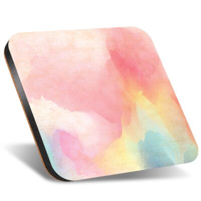 1x Square Coaster 12cm Abstract Colorful Watercolor Art #60075 | eBay UK