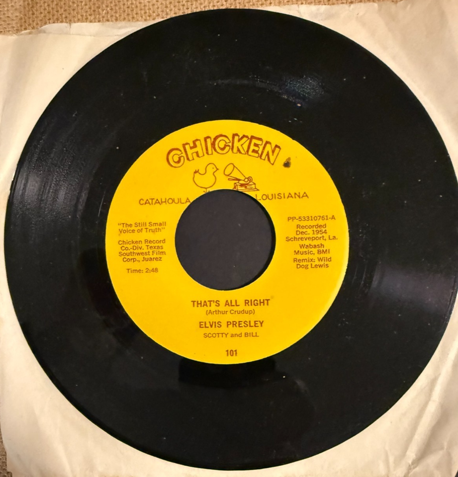 Johnny Cash SUN Records 45 rpms Elvis Presley CHICKEN Record recorded ...