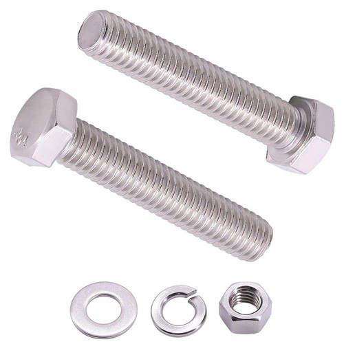 M10-1.5 x 30mm (8 Sets) Hex Bolt with Hex Nut, Large Flat Washers and ...