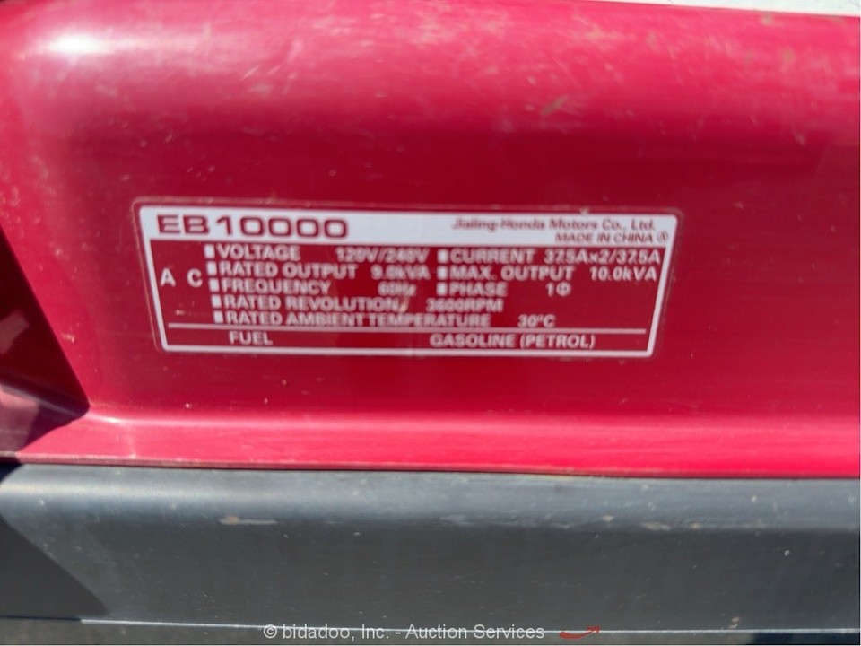 2018 Honda EB10000 10,000 Watt Portable Generator Genset Jobsite 120/ ...